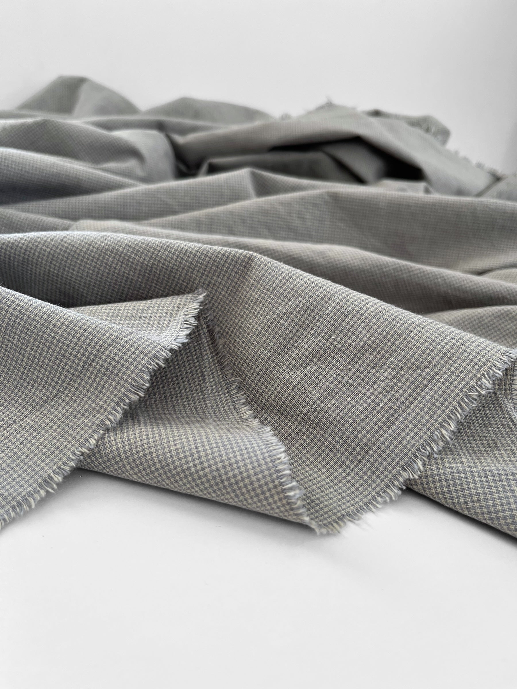 Cotton Linen Fabric | Yarn Dyed Micro Checks – all natural fabrics