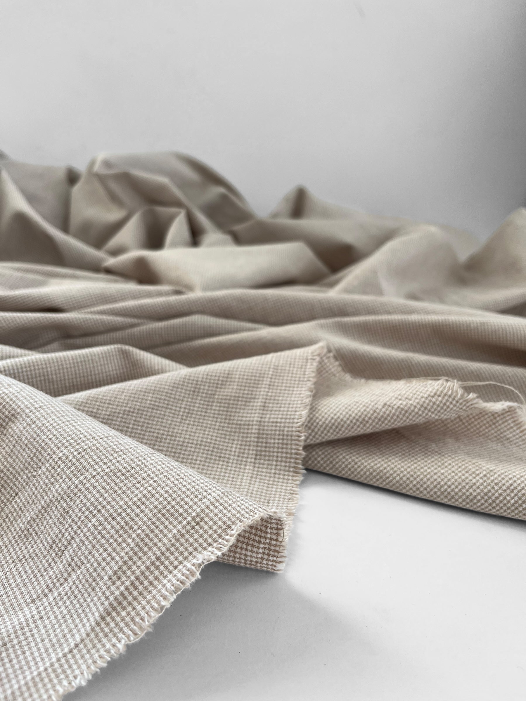 Cotton Linen Fabric | Yarn Dyed Micro Checks – all natural fabrics