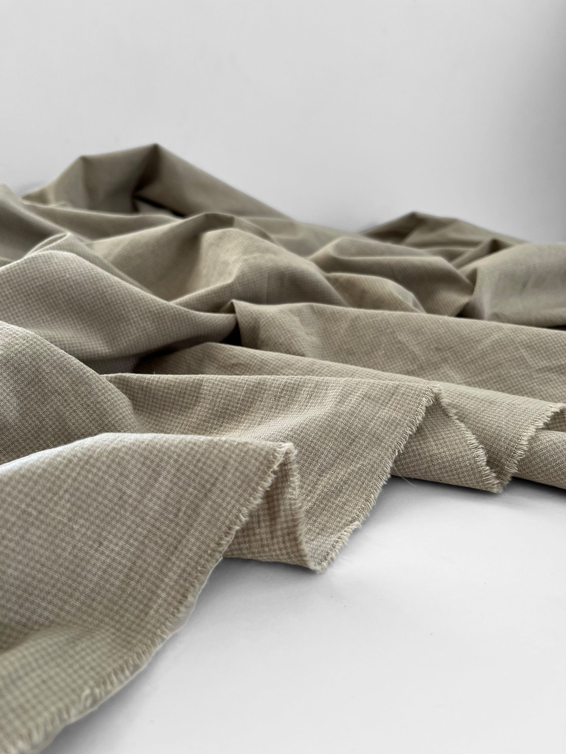 Cotton Linen Fabric | Yarn Dyed Micro Checks – all natural fabrics